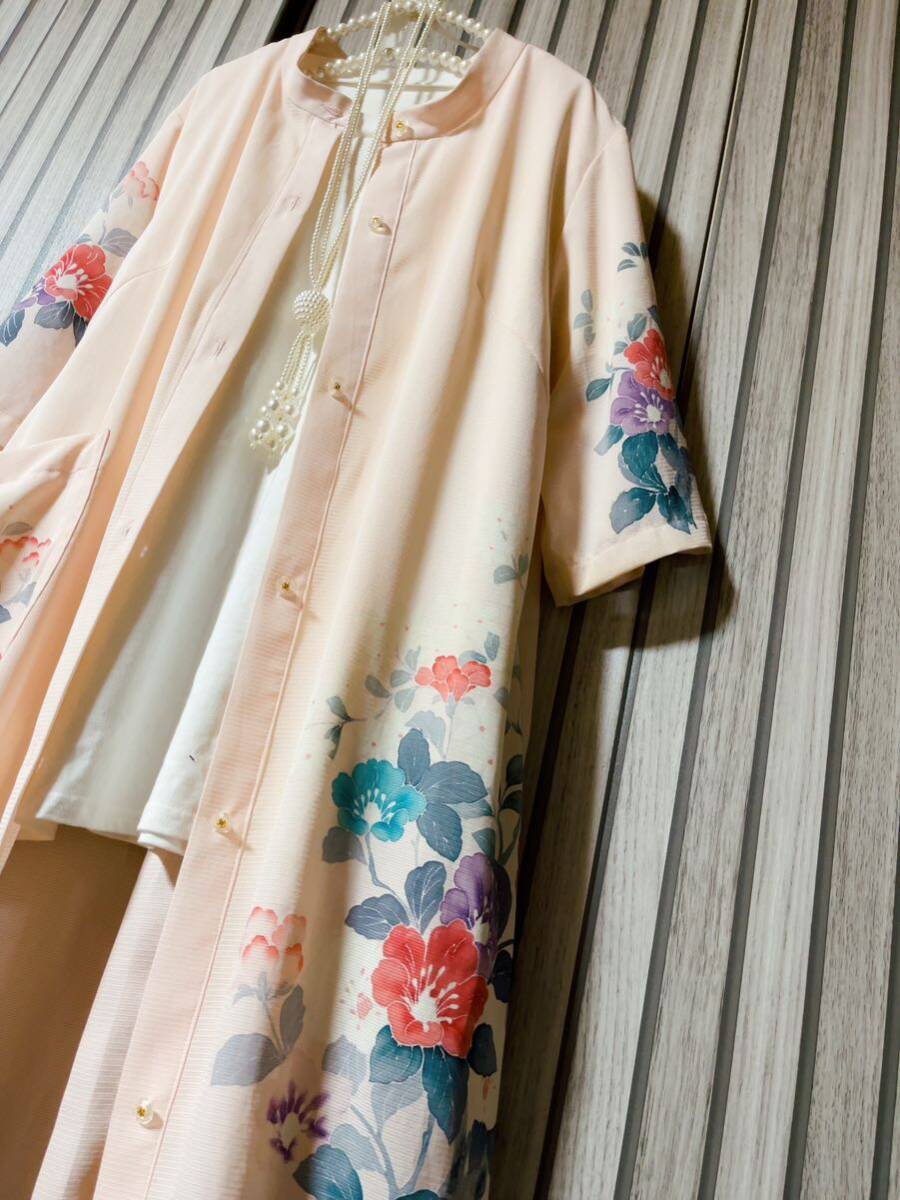 Yahoo!オークション - リメイク 手描き 絽 夏コート 前あき ハンドメイド