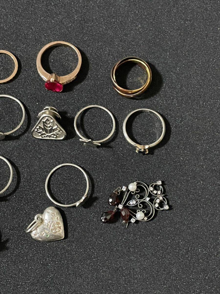 Yahoo!オークション - SV925 シルバー925 K10 リング タイタック まと...