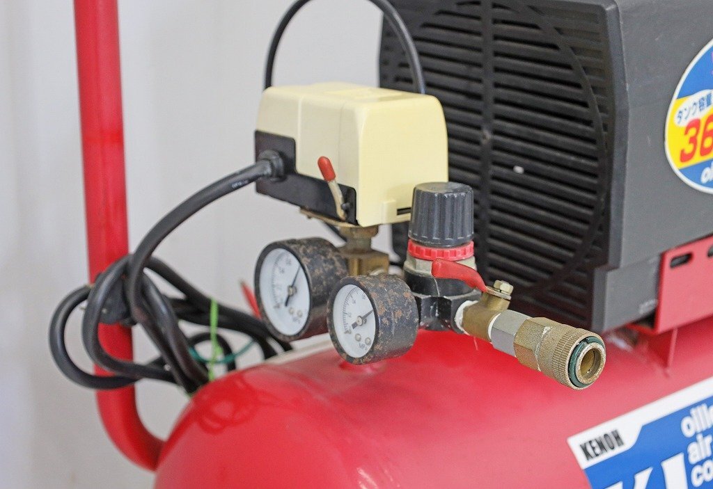 Yahoo!オークション - 6369C24 KENOH ケンオー オイルレスエアーコンプ...