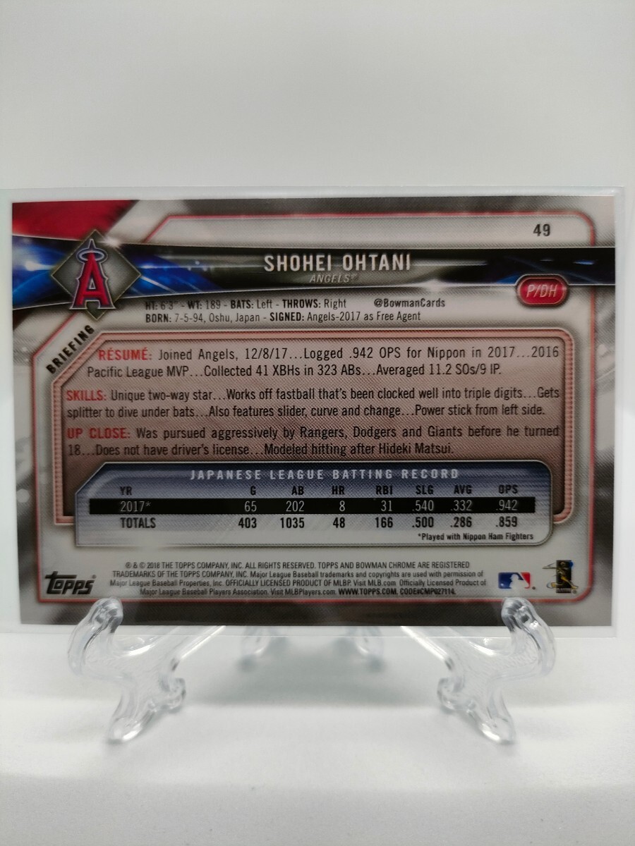 Yahoo!オークション - 【ルーキーカード／初Bowman】大谷翔平 - 2018 B...