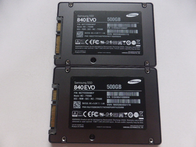 Yahoo!オークション - Samsung SSD 840EVO SATA 2.5inch 500GB 2個セッ...