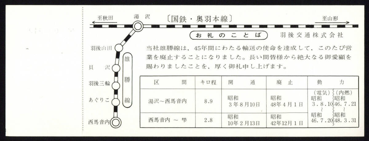 Yahoo!オークション - S48 羽後交通 雄勝線（湯沢-西馬音内間）さよう...