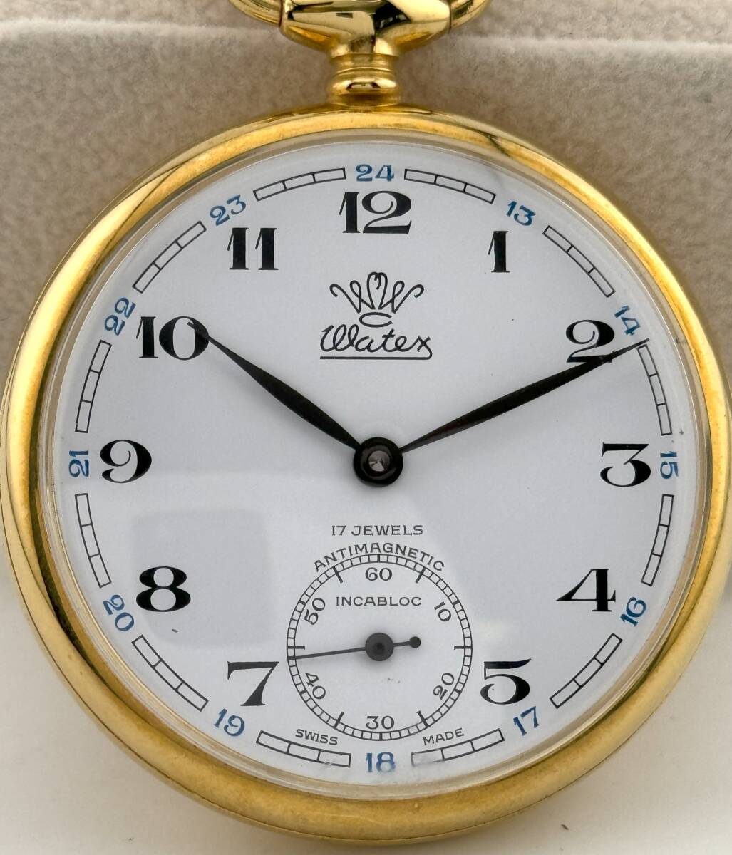 Yahoo!オークション - 「WATEX」 スモセコ ゴールド 白文字盤 17石 懐...