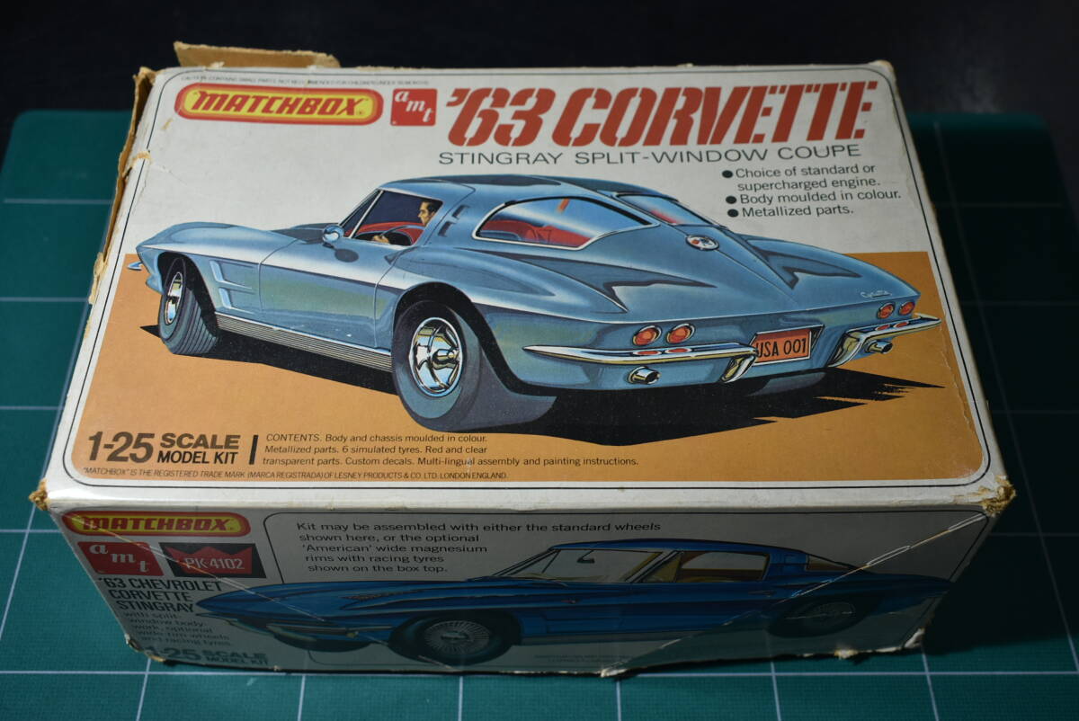 Yahoo!オークション - Qo320 1981 Vtg Matchbox AMT 1 25 ’63 Corvett...
