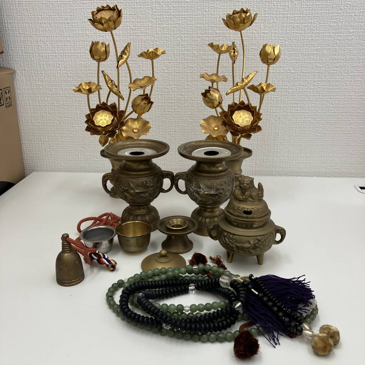 Yahoo!オークション - #3846 仏具おまとめ 常花 仏花 香炉 数珠 仏教