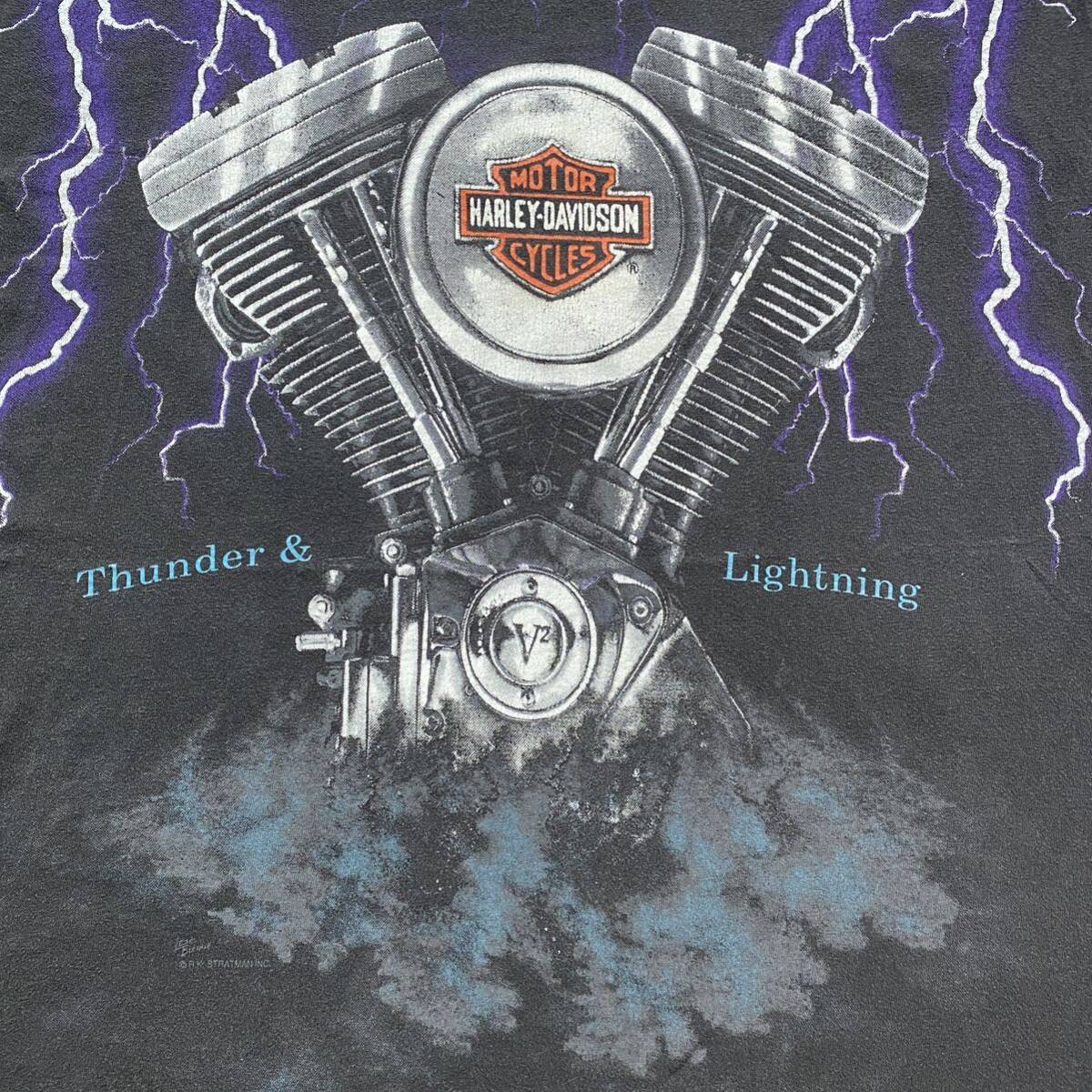 古着 90s Harley Davidson Thunder & lightning Tee XL ハーレー 古着 90s Harley Davidson Thunder & lightning Tee XL ハーレー