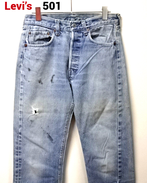 Yahoo!オークション - W 【Levi's 501 DENIM PANTS LED LINE 赤耳 刻印...