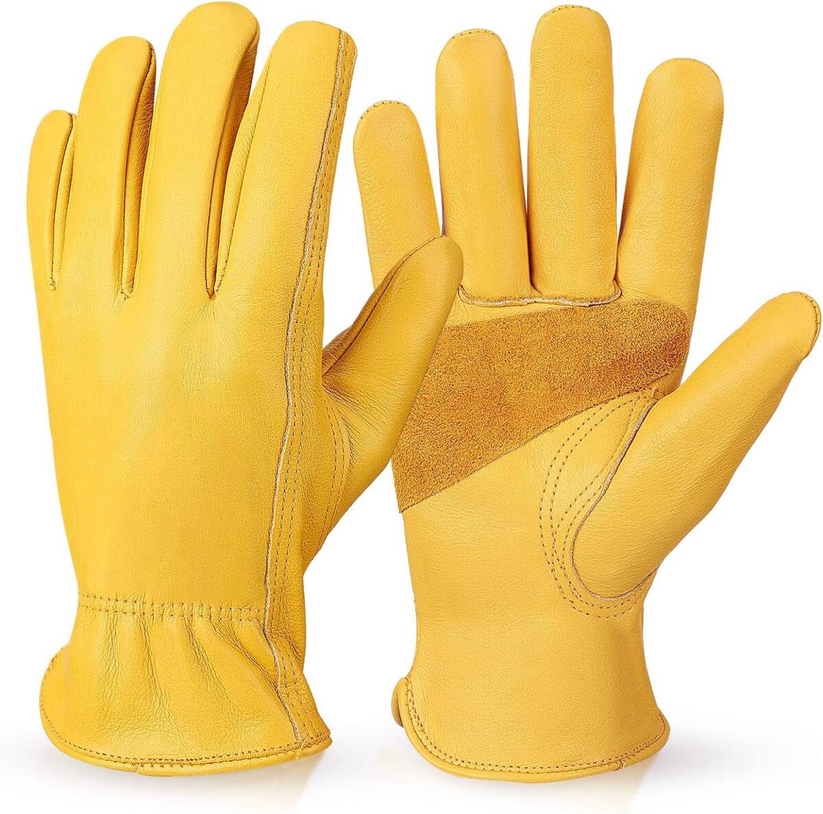 Yahoo!オークション - イエロー M [OZERO] 革手袋 作業用【厚手牛本革 ...