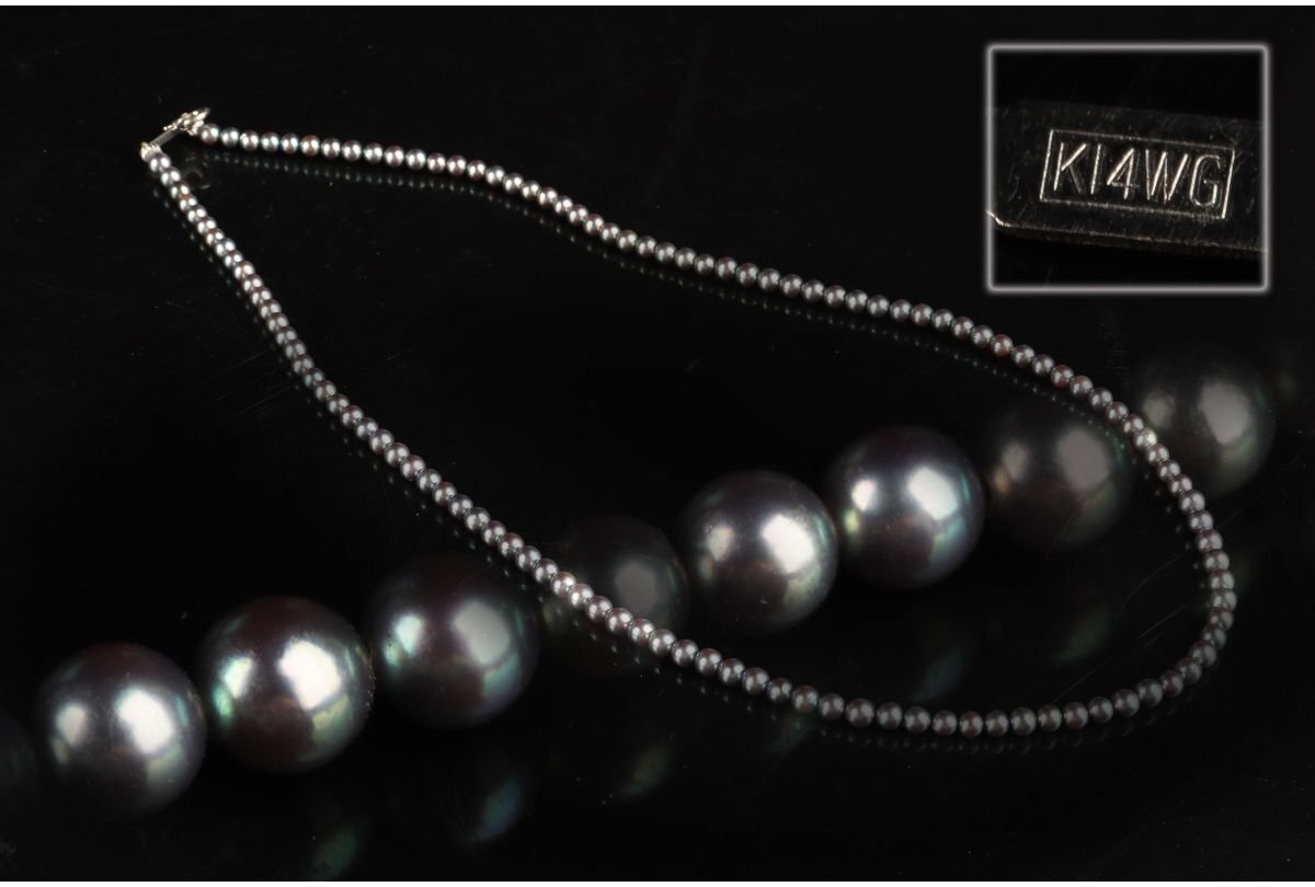 Yahoo!オークション - [URA]K14WG/パール一連ネックレス/3.17mm・4.86g...