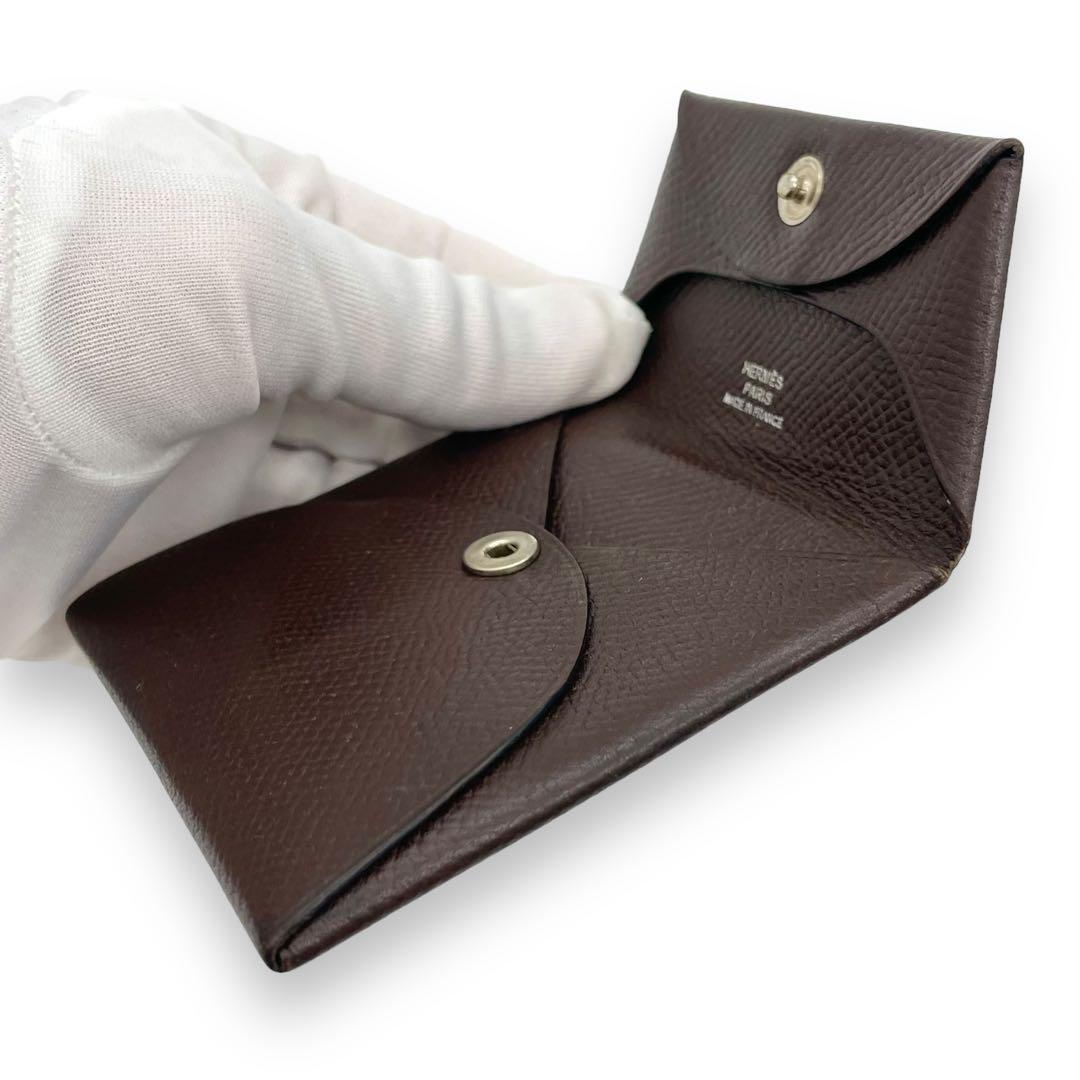 HERMES エルメス バスティア コインケース L刻印 小銭入れ 濃茶 HERMES エルメス バスティア コインケース L刻印 小銭入れ 濃茶