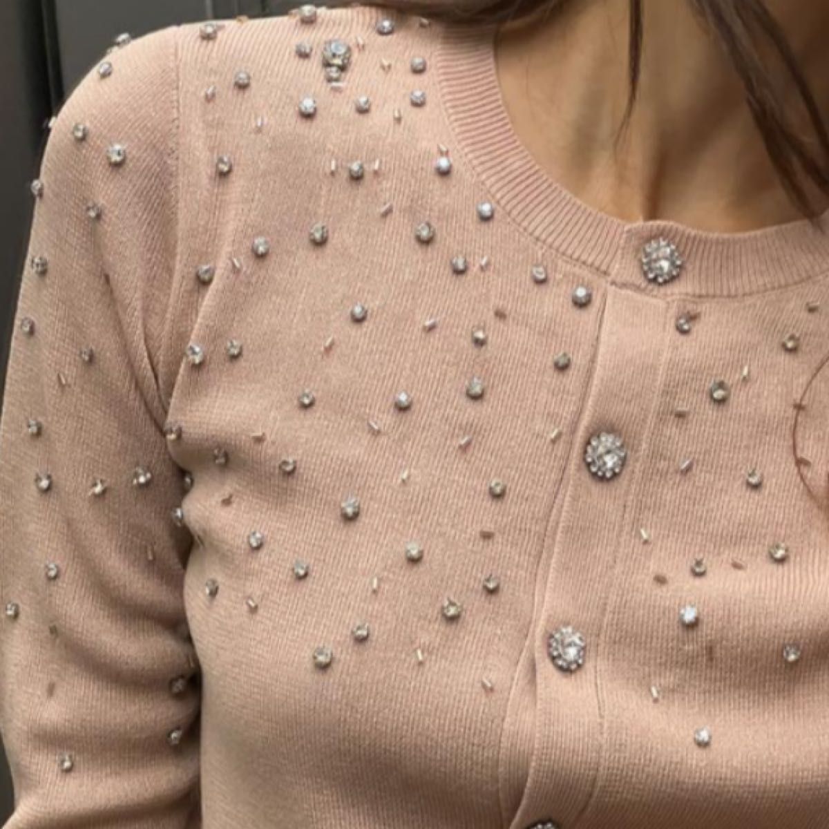 新品 タグ付き 未使用 ZARA 2024 ビジュー カーディガン L 新品 タグ付き 未使用 ZARA 2024 ビジュー カーディガン L
