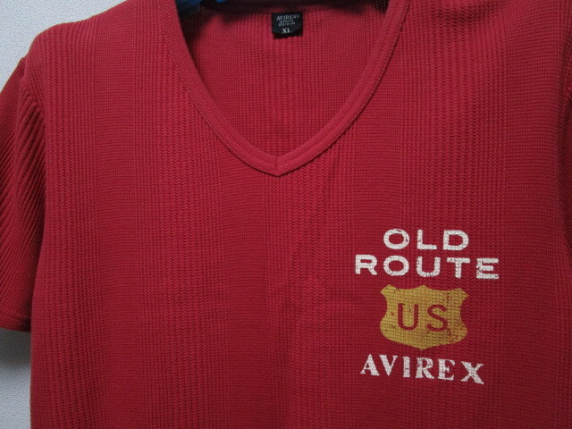 Yahoo!オークション - AVIREX Vネック・サーマル半袖Tシャツ・...