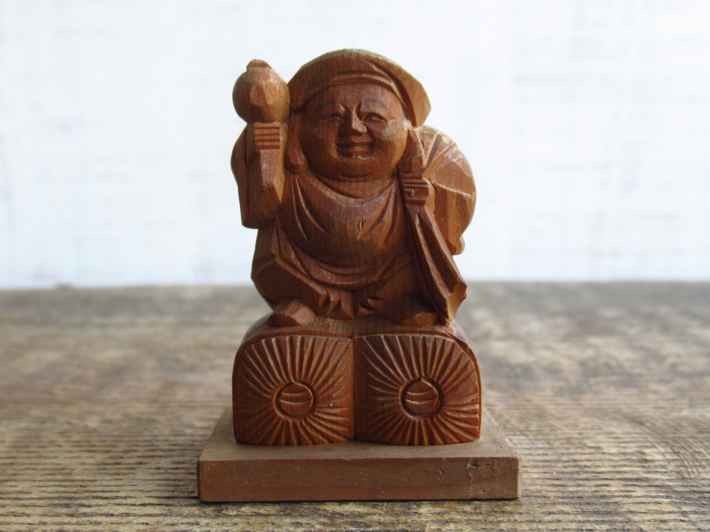 Yahoo!オークション - A823 時代物 木彫り 大黒天 縁起物 七福神 骨董