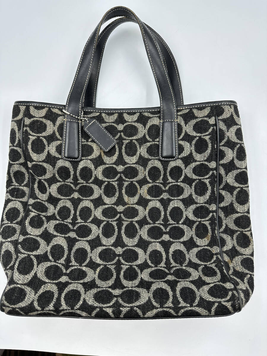 Yahoo オークション Coach コーチ ウール トートバッグ ハンドバッグ