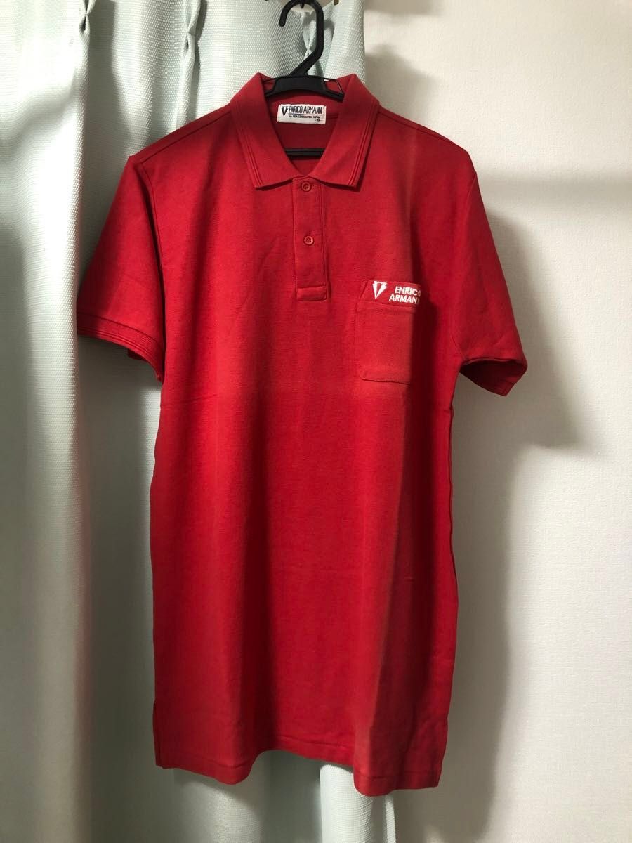 ENRICO ARMANI エンリコアルマーニ ポロシャツ 赤 レッド 半袖 ENRICO ARMANI エンリコアルマーニ ポロシャツ 赤 レッド 半袖