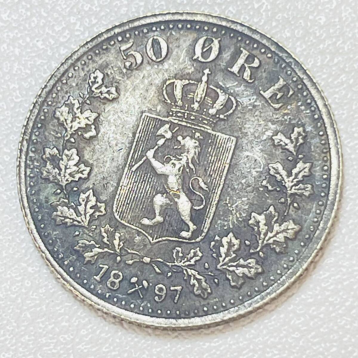 ノルウェー 硬貨 古銭 オスカル2世 1897年 ノルウェーとスウェーデンの国王オスカル2世 銘 50オーレ コイン 重4.42g 銀貨(ヨーロッパ)｜売買されたオークション情報、yahooの ...