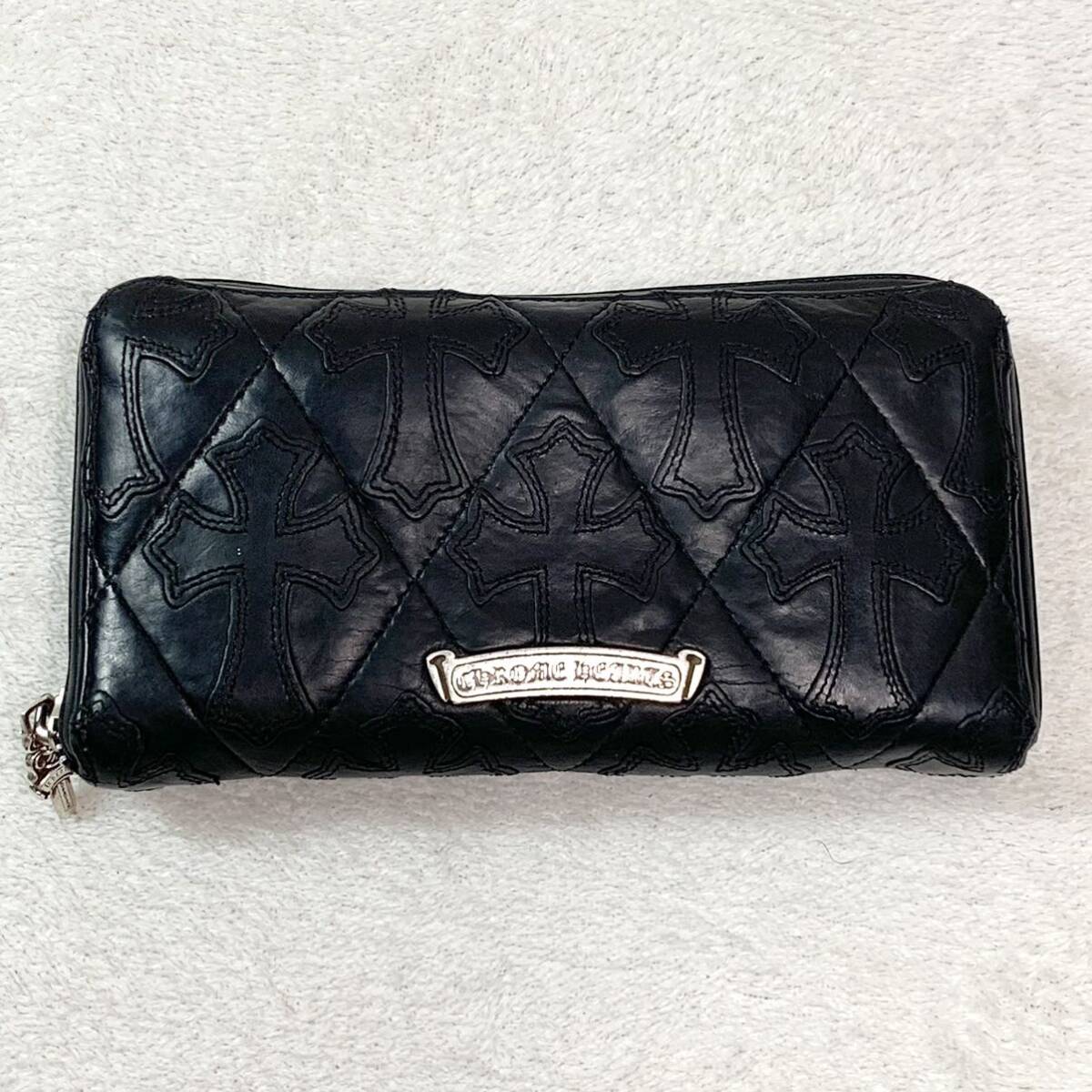 CHROME HEARTS Cementary Cross Patch Quilting Black Leather CHROME HEARTS Cementary Cross Patch Quilting Black Leather
