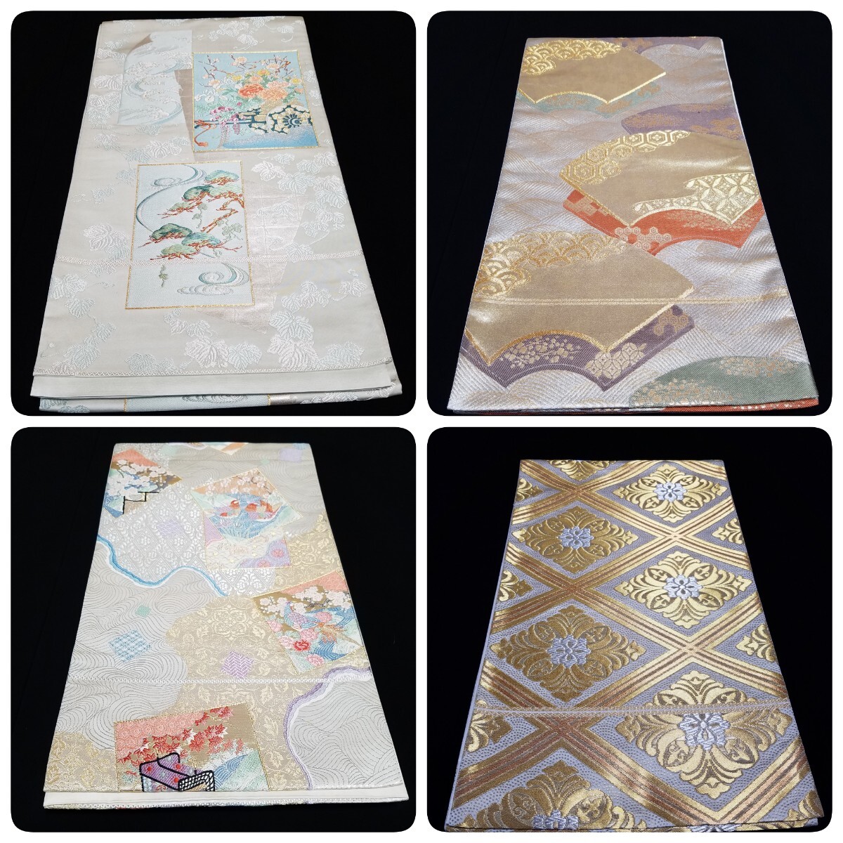 Yahoo!オークション - 【京月花】y10大量全て正絹袋帯名古屋帯180点 西...