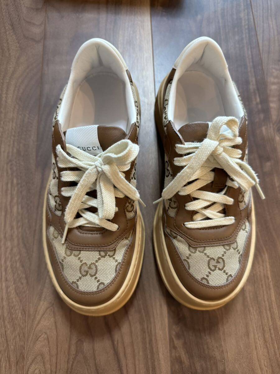 Yahoo!オークション - 美品 22SS GUCCI グッチ GGスプリーム×レザー ...