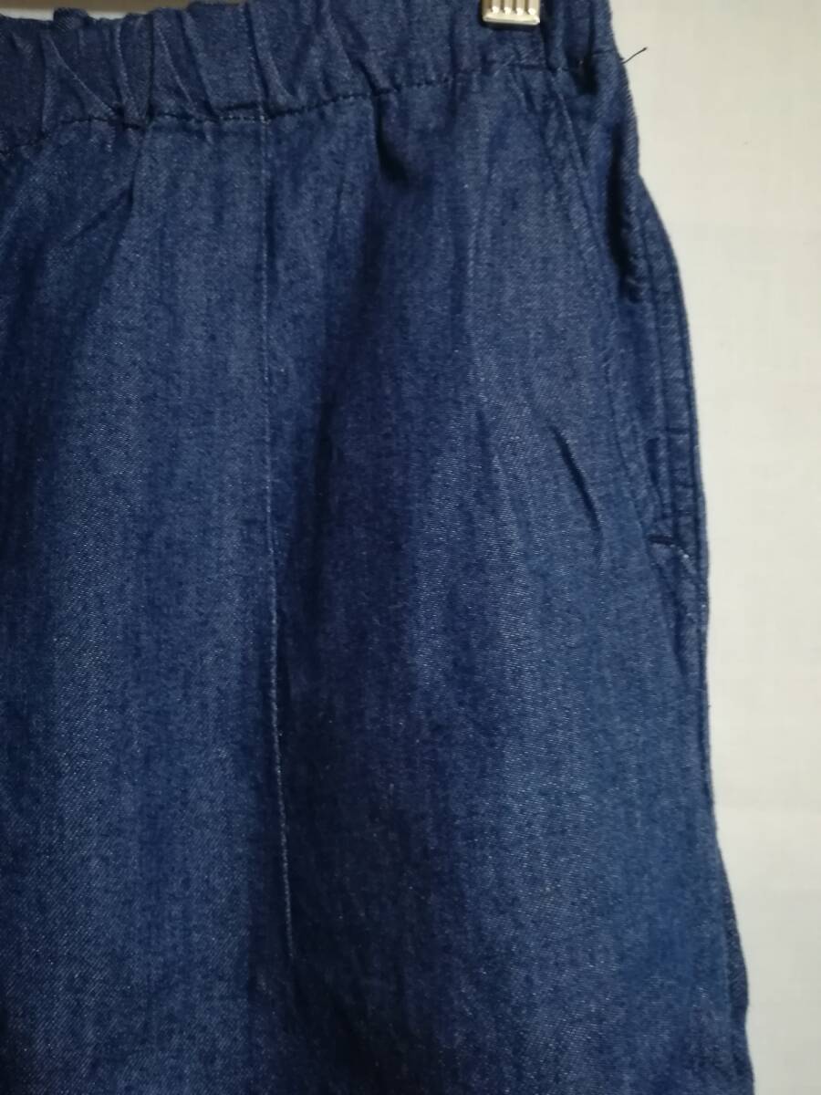 Yahoo!オークション - tumugu リネンコットン イージーワイドデニムパ...