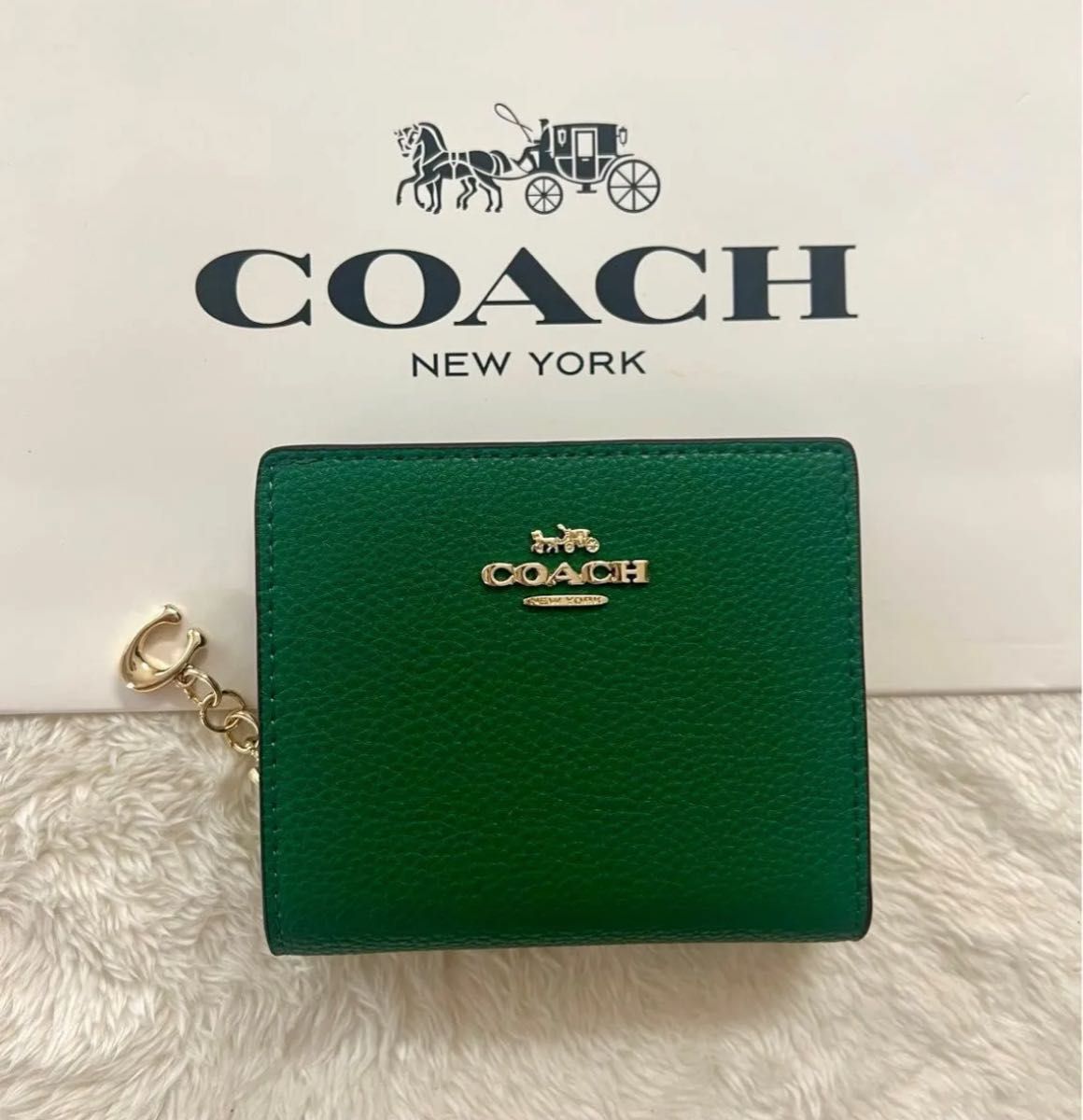 COACH 財布 緑 グリーン 二つ折り財布 コーチ財布 ギフト COACH 財布 緑 グリーン 二つ折り財布 コーチ財布 ギフト
