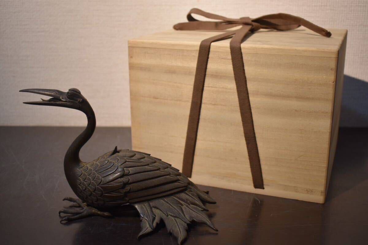 Yahoo!オークション - 【GE】E764【コレクター所蔵品】時代 古銅鶴置物...