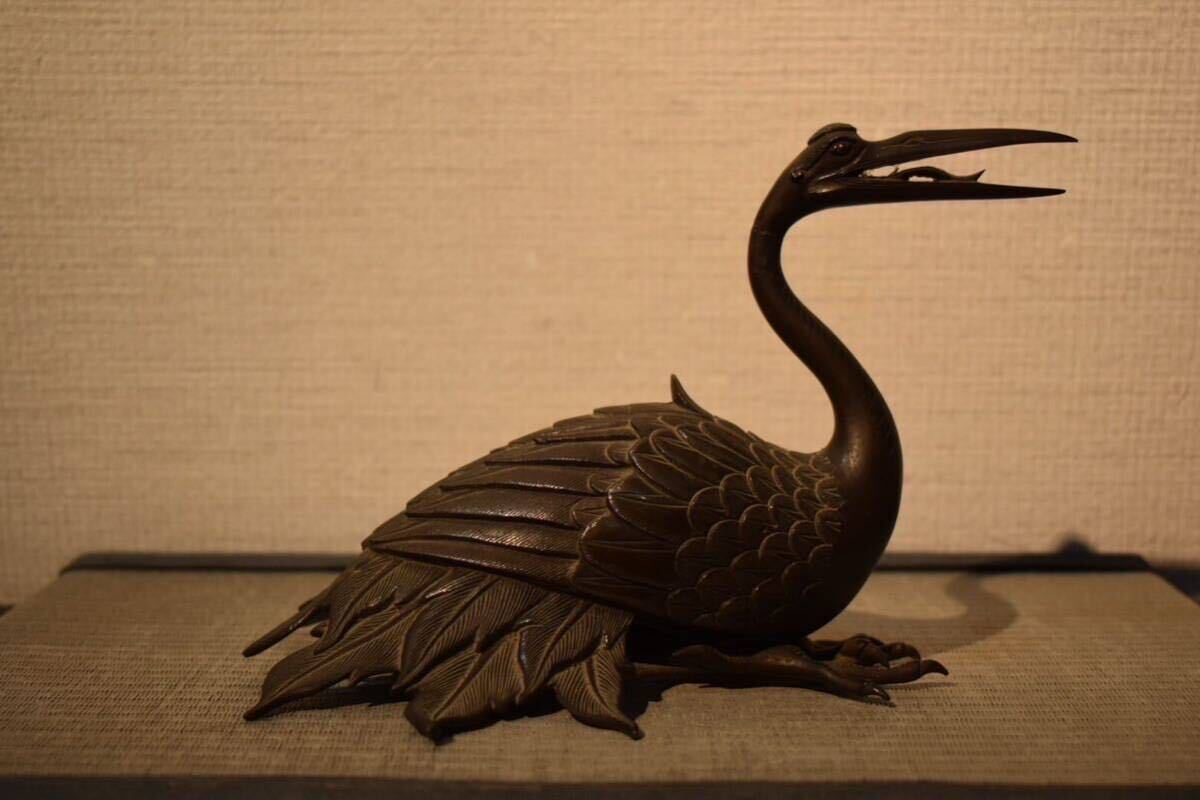 Yahoo!オークション - 【GE】E764【コレクター所蔵品】時代 古銅鶴置物...