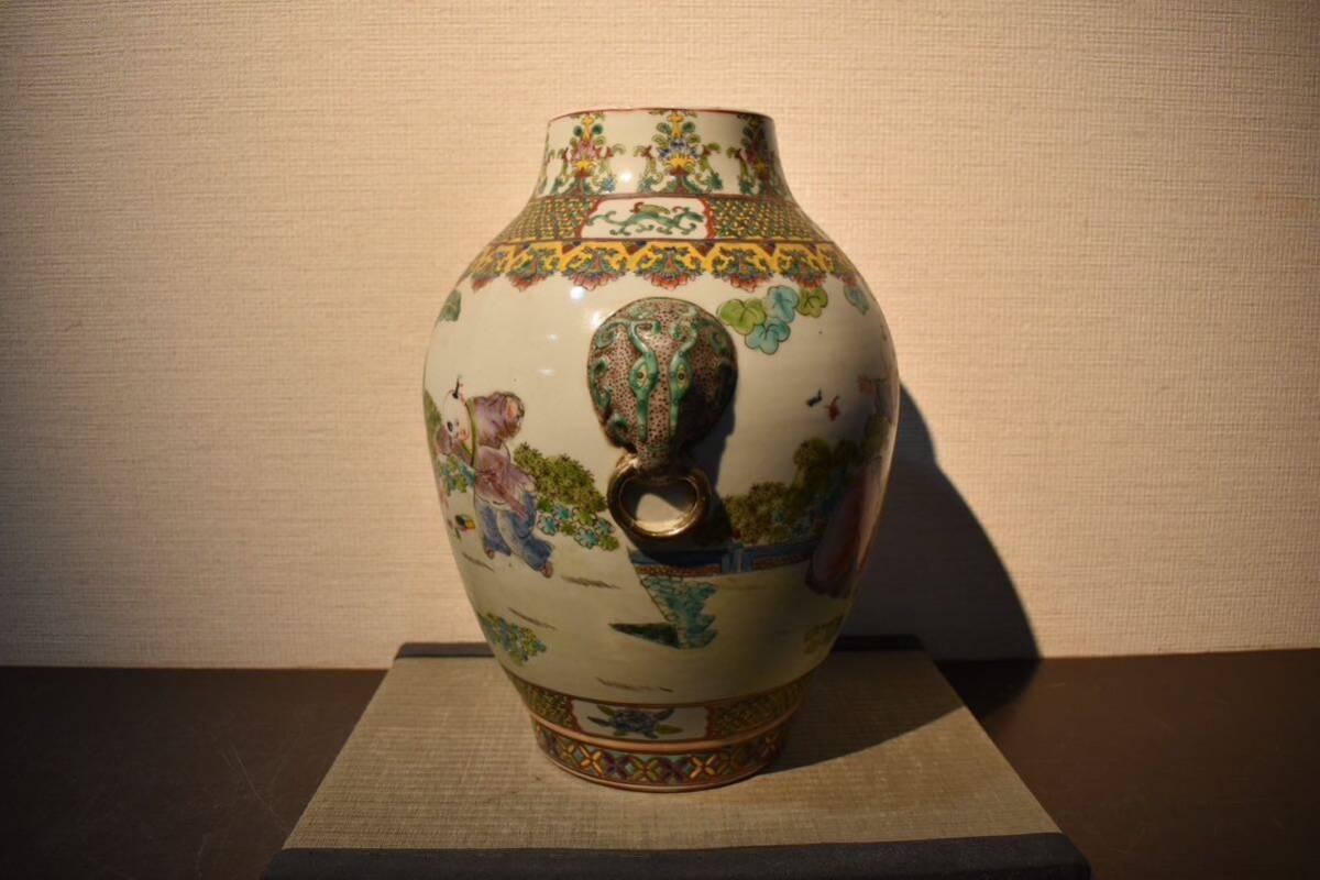 Yahoo!オークション - 【GE】Z769【コレクター所蔵品】時代 色絵壷 /中...