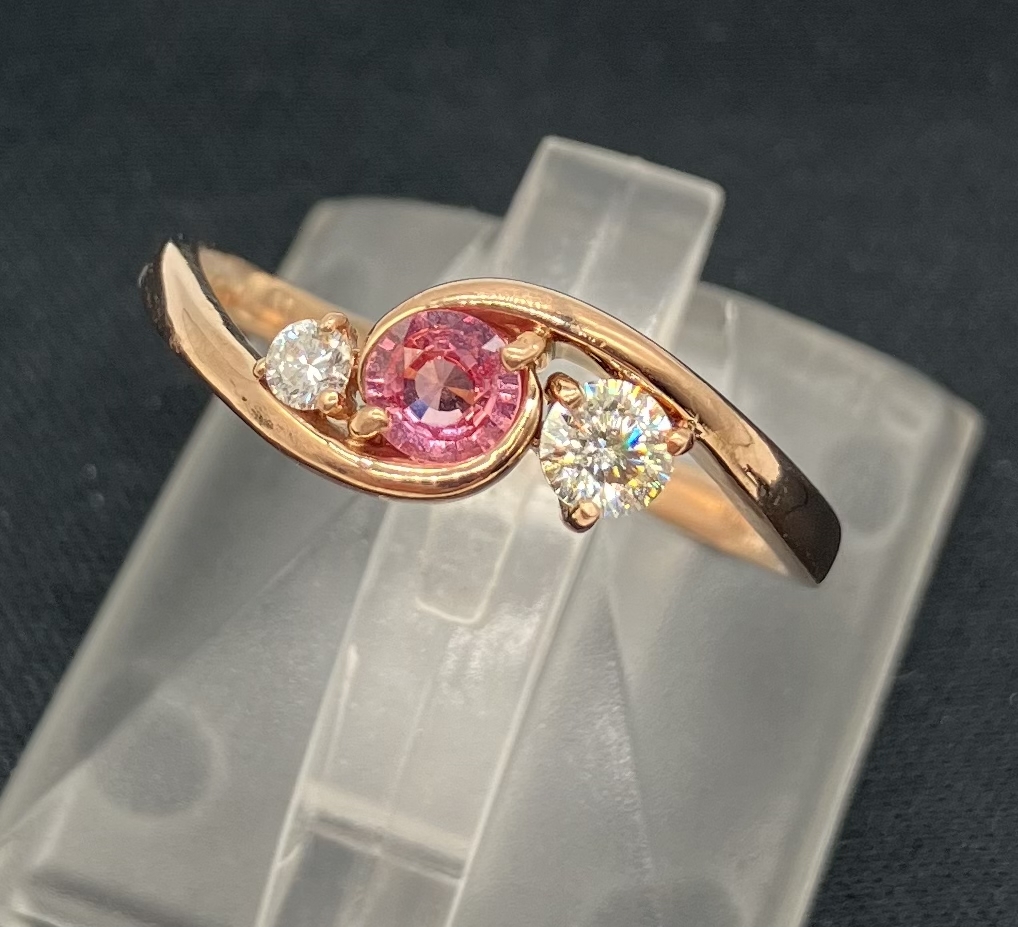 Yahoo!オークション - K18 D0.05 0.168ct 18号 3.1g ピンク石 リング ...
