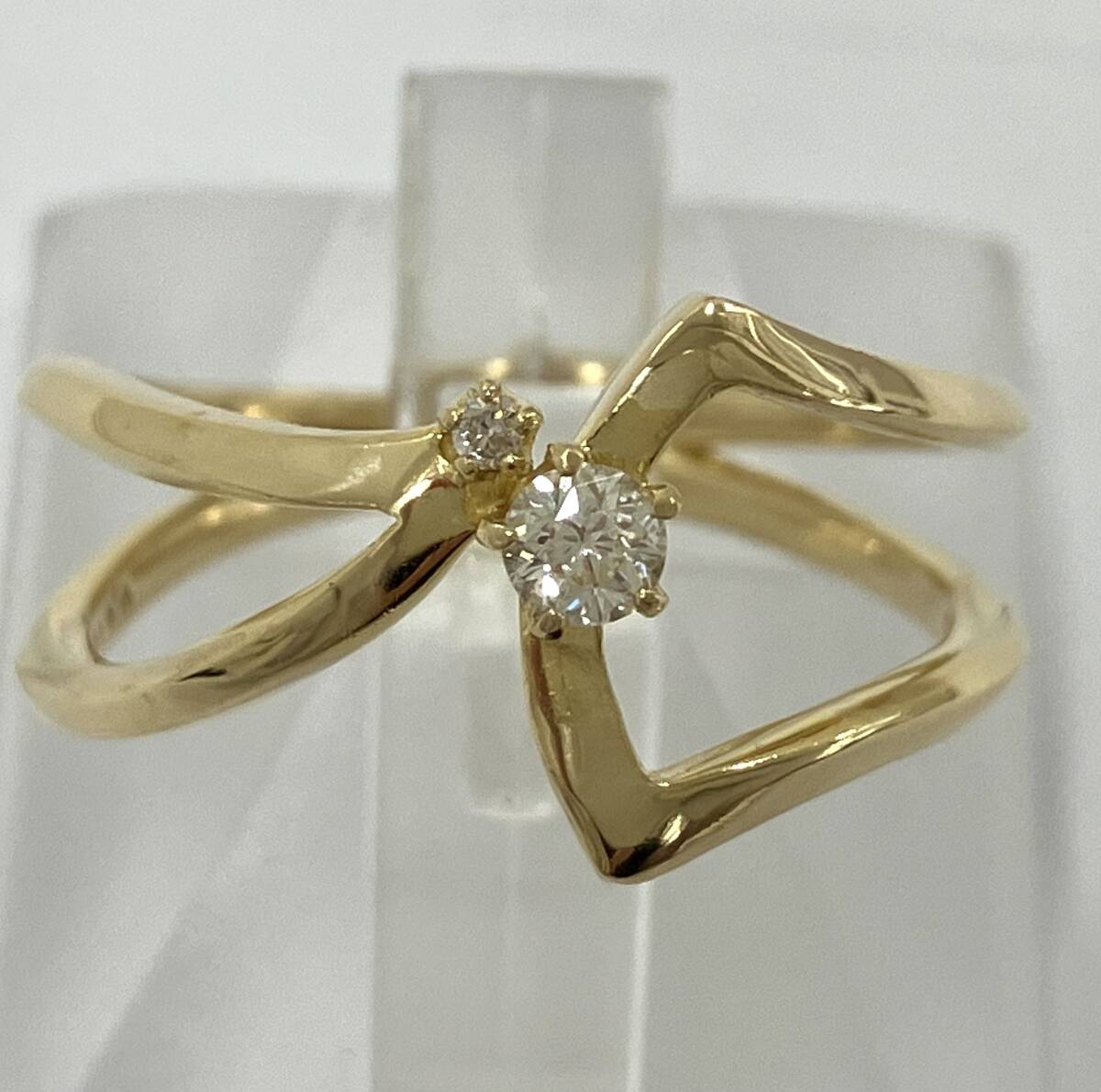 Yahoo!オークション - K18 13号ダイヤモンド0.098 0.01ct 3.7g リング...