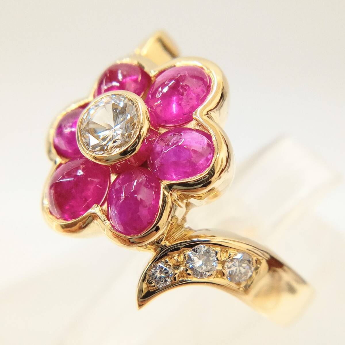 Yahoo!オークション - 【鑑別書付き】 天然ルビー 1.69ct 天然ダイヤモ...