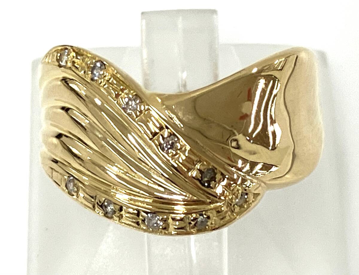 Yahoo!オークション - K18 18金 ダイヤ0.08ct 15号 4.7g ゴールドリン...