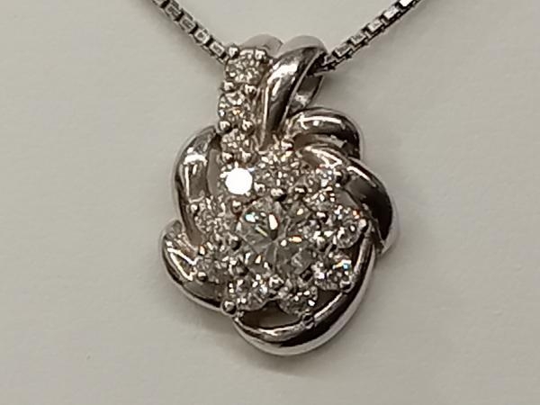 Yahoo!オークション - Pt900 Pt850 全長39.5㎝ D0.35 0.44ct 総重量7.6...