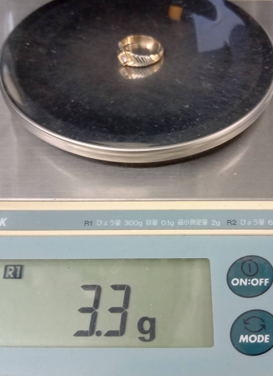 Yahoo!オークション - リング Pt900 K18 コンビ 11号 ＃11 3.3 g ダイ...