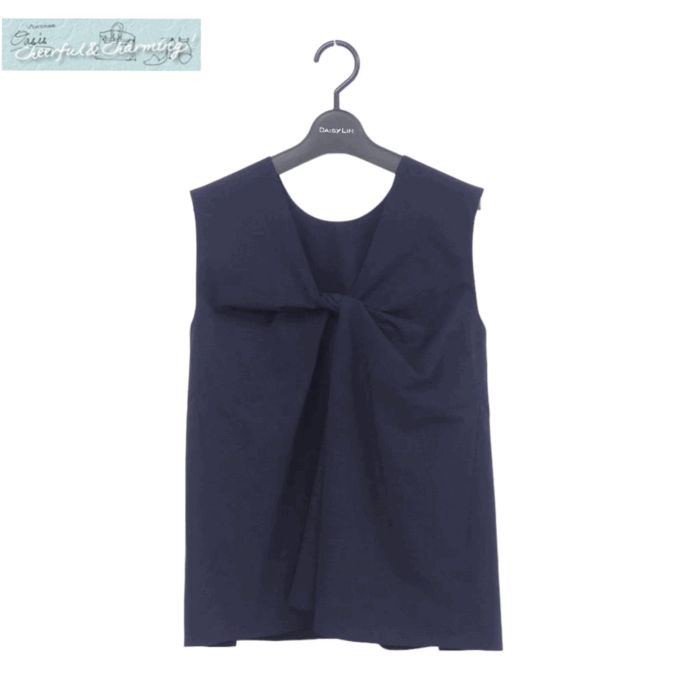 Sランク DAISY LIN/FOXEY 2WAYトップ ツイストデイジー 38 ミッドナイトブルー ポリエステル 前後2WAY '24年商品 07135 - 半袖Tシャツ