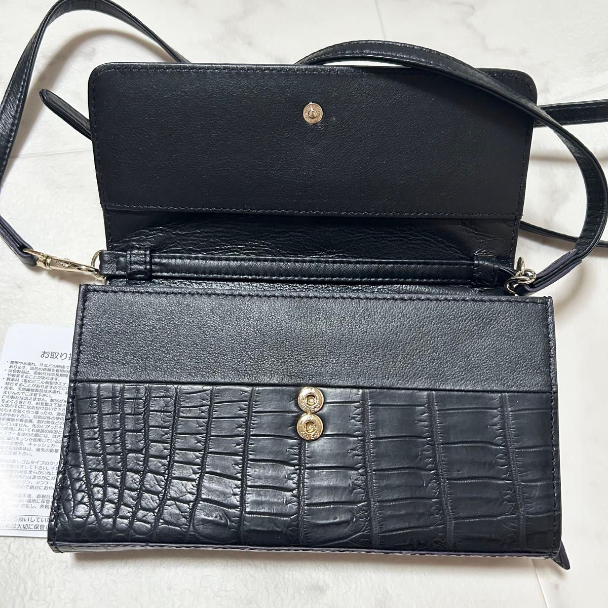新品・未使用】三宝 サンポウ マットクロコダイル ショルダー 新品・未使用】三宝 サンポウ マットクロコダイル ショルダー