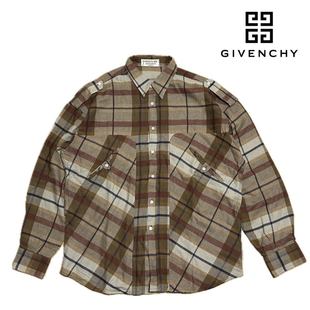 GIVENCHY ジバンシィ チェックシャツ 長袖 ヴィンテージ ハイ GIVENCHY ジバンシィ チェックシャツ 長袖 ヴィンテージ ハイ