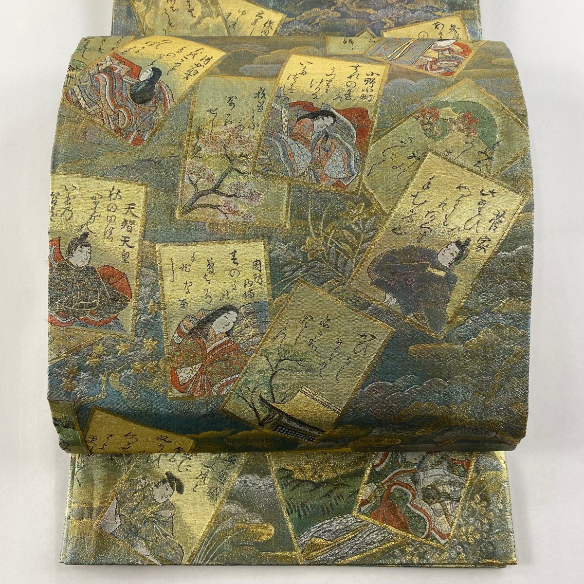 Yahoo!オークション - 袋帯 美品 名品 リバーシブル 光琳かるた 箔 薄...