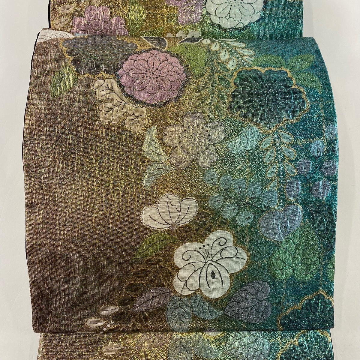 Yahoo!オークション - 袋帯 美品 秀品 辻が花柄 桜 箔 金色 六通 正絹