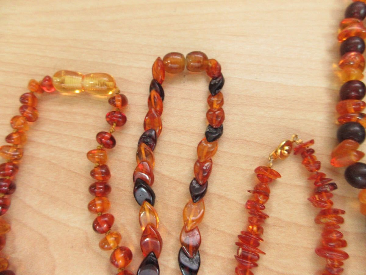 Yahoo!オークション - 【B64】琥珀 コハク こはく アンバー ネックレス...