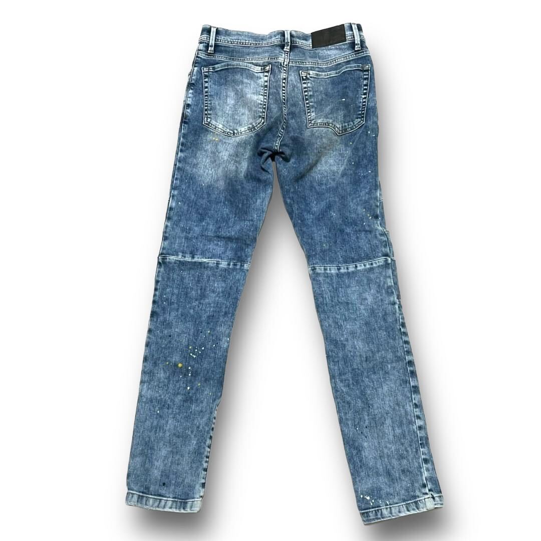 ZARA ザラ ペイント ダメージ加工 ストレッチ バイカー デニム ZARA ザラ ペイント ダメージ加工 ストレッチ バイカー デニム