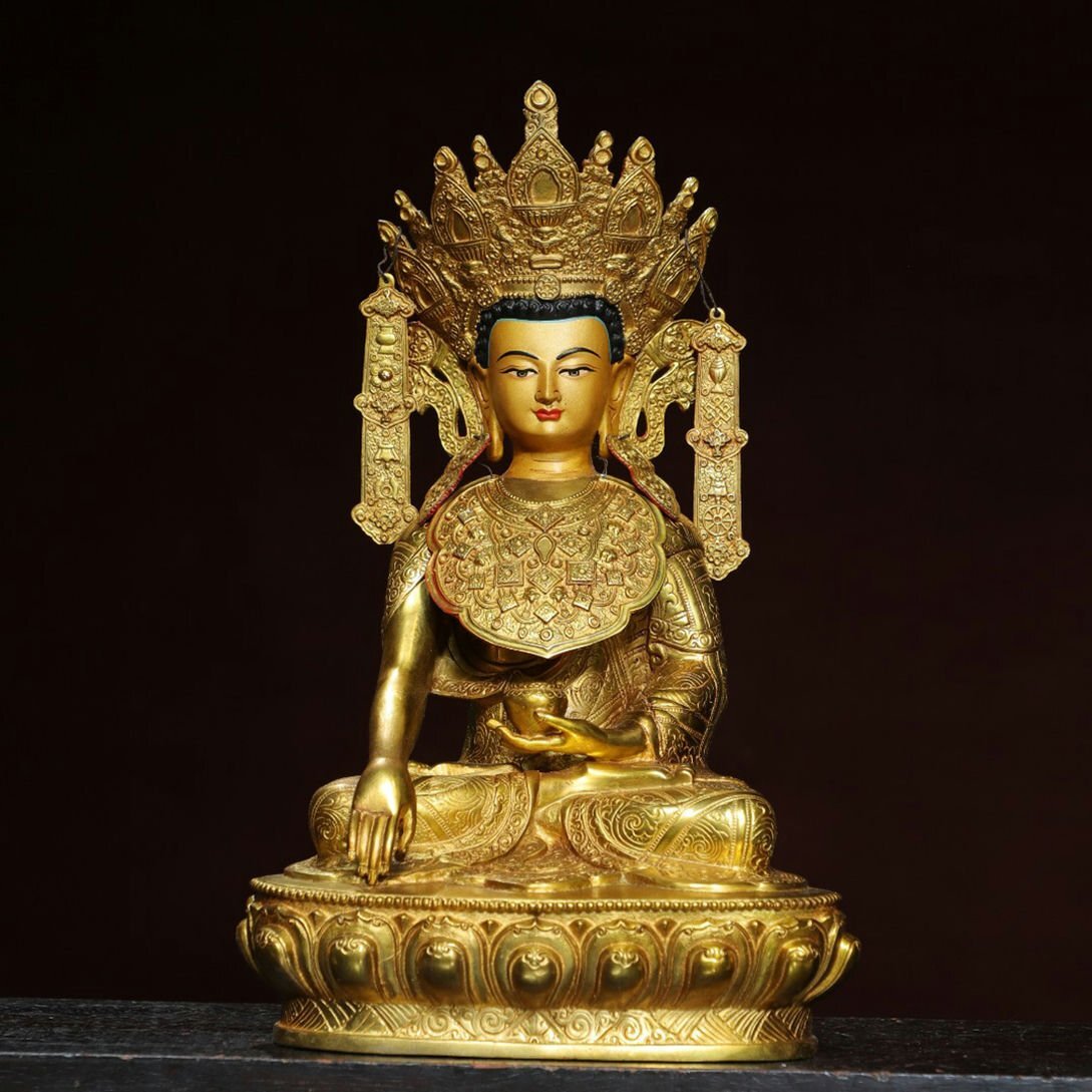 Yahoo!オークション - 観心・時代旧蔵 C016清時代 銅塗金描彩 覺悟仏 ...