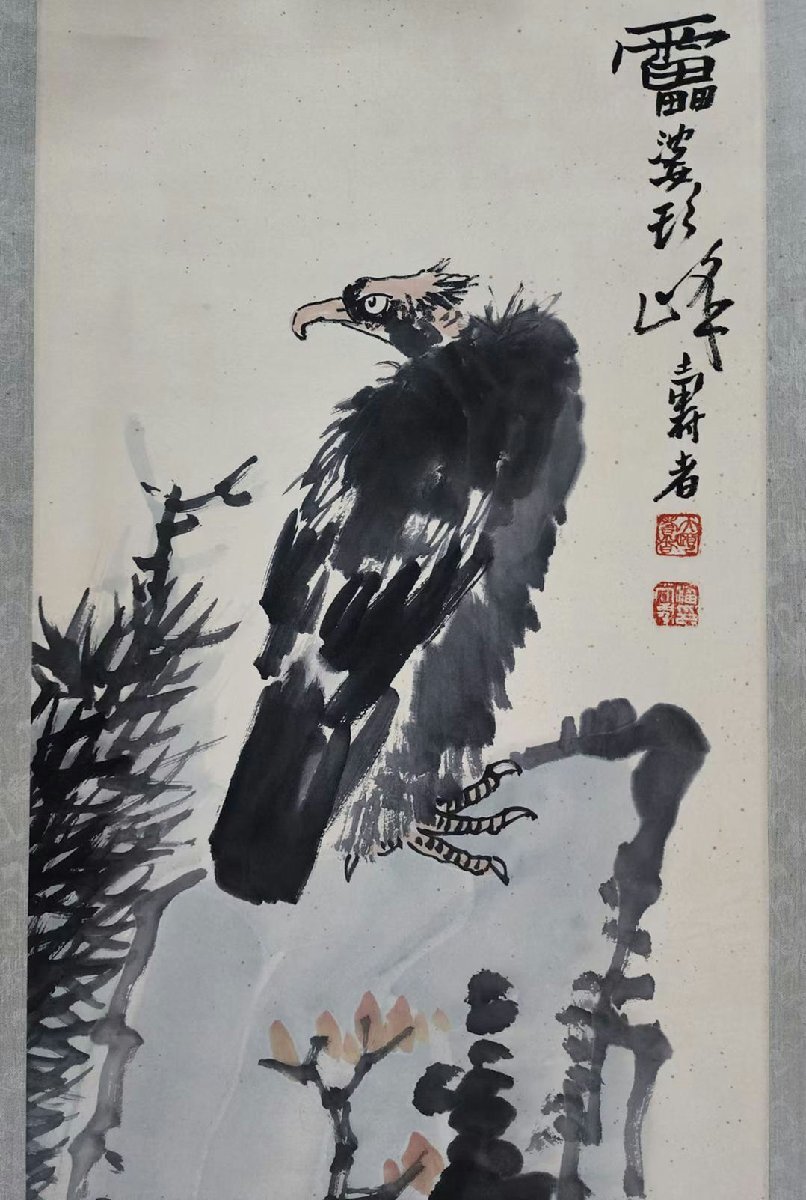 Yahoo!オークション - 観心・時代旧蔵 C562中国古書道 潘天寿 鷹図 立...