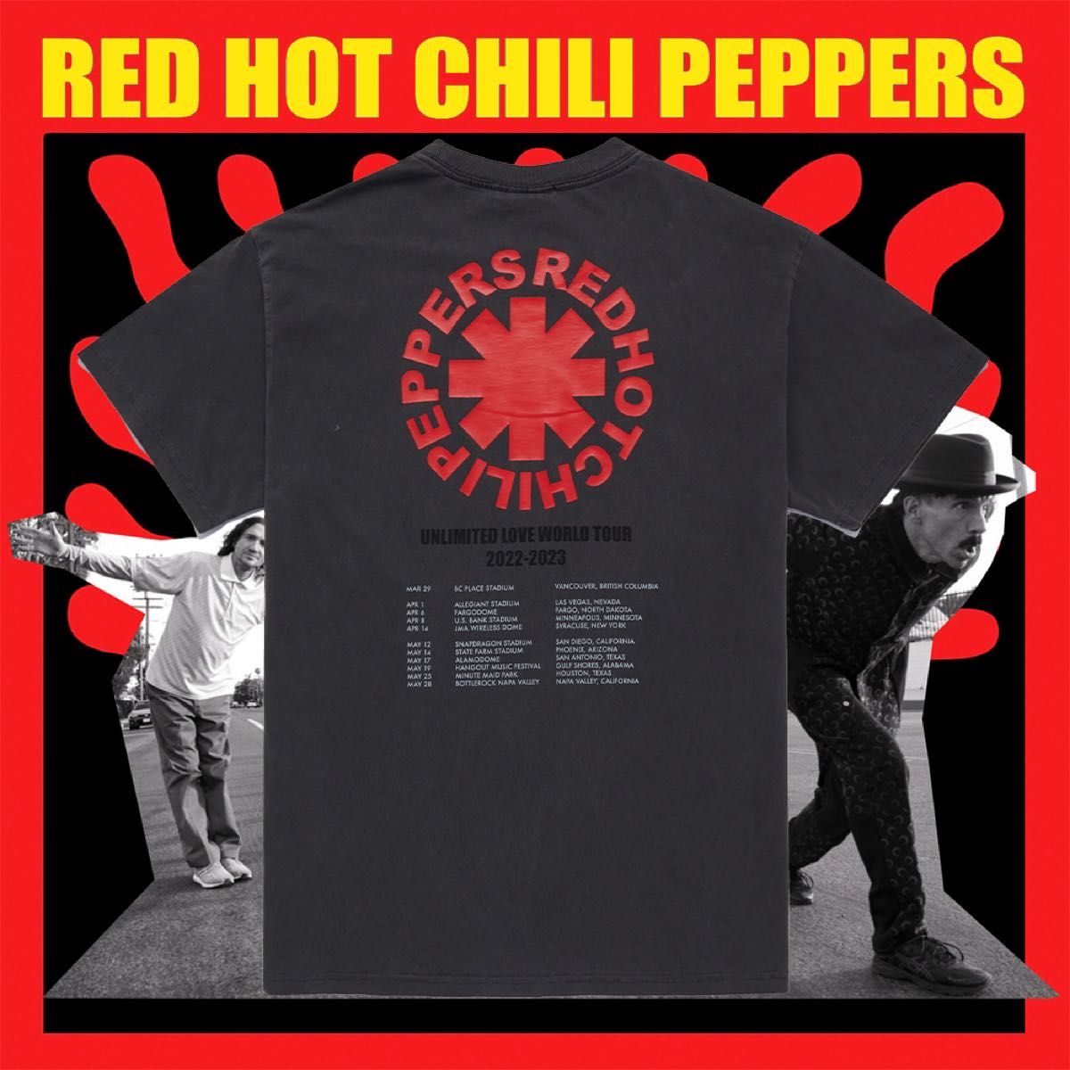 RED HOT CHILI PEPPERS WORLD TOUR 2022-2023 Throwback Tee M RED HOT CHILI PEPPERS WORLD TOUR 2022-2023 Throwback Tee M