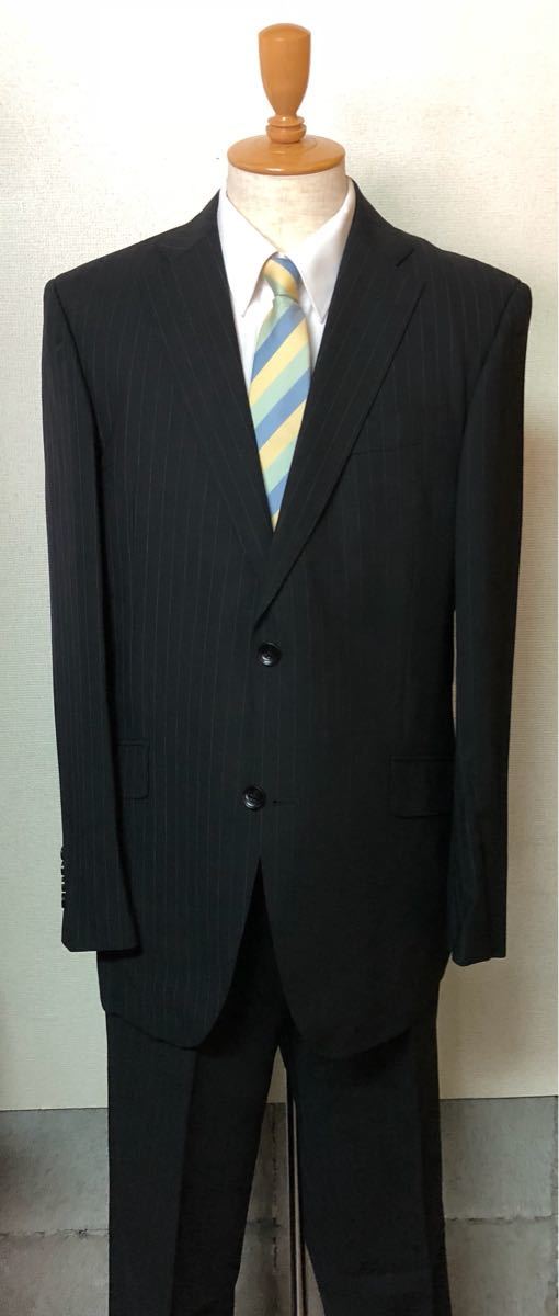 Yahoo!オークション - SALE AB8(90) 【春夏物メンズスーツ】濃紺ストラ...