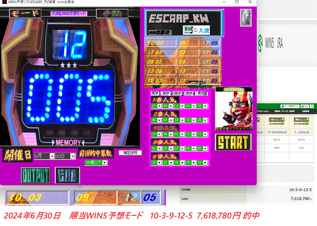 Yahoo!オークション - 新作競馬ソフト [WIN5予想ソフトESCARP_ダビ嬢様...