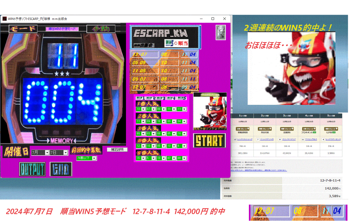 Yahoo!オークション - 新作競馬ソフト [WIN5予想ソフトESCARP_ダビ嬢様...