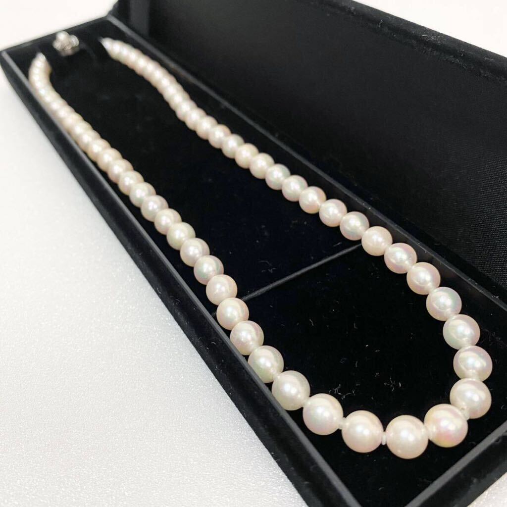 照り 天然 アコヤ 真珠 パール ネックレス オーロラ ホワイト ラウンド 6.5-7mm 45cm SILVER シルバー フォーマル 冠婚葬祭 箱付(アコヤ真珠)｜売買されたオークション ...