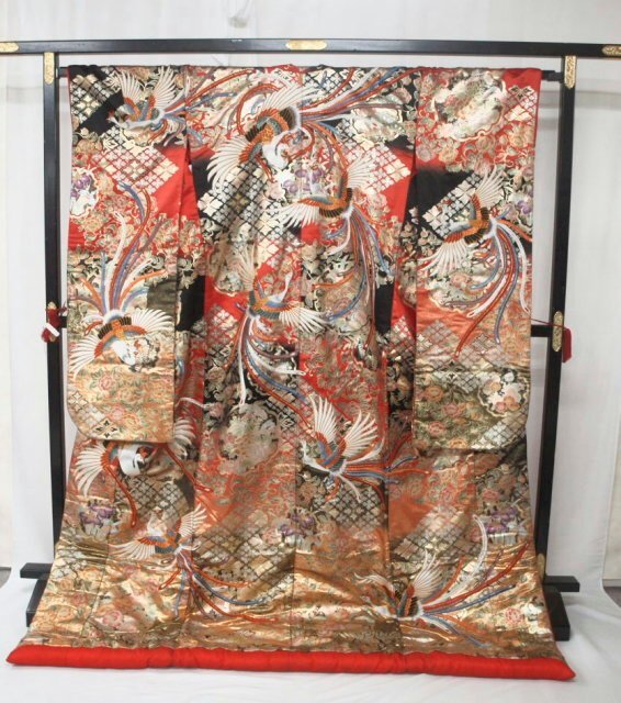 Yahoo!オークション - 婚礼 色打掛 0592 和装 花嫁衣装 オレンジ 鳳凰