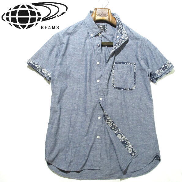Yahoo!オークション - ビームス 半袖シャツ リネンシャツ 麻 バンダナ...